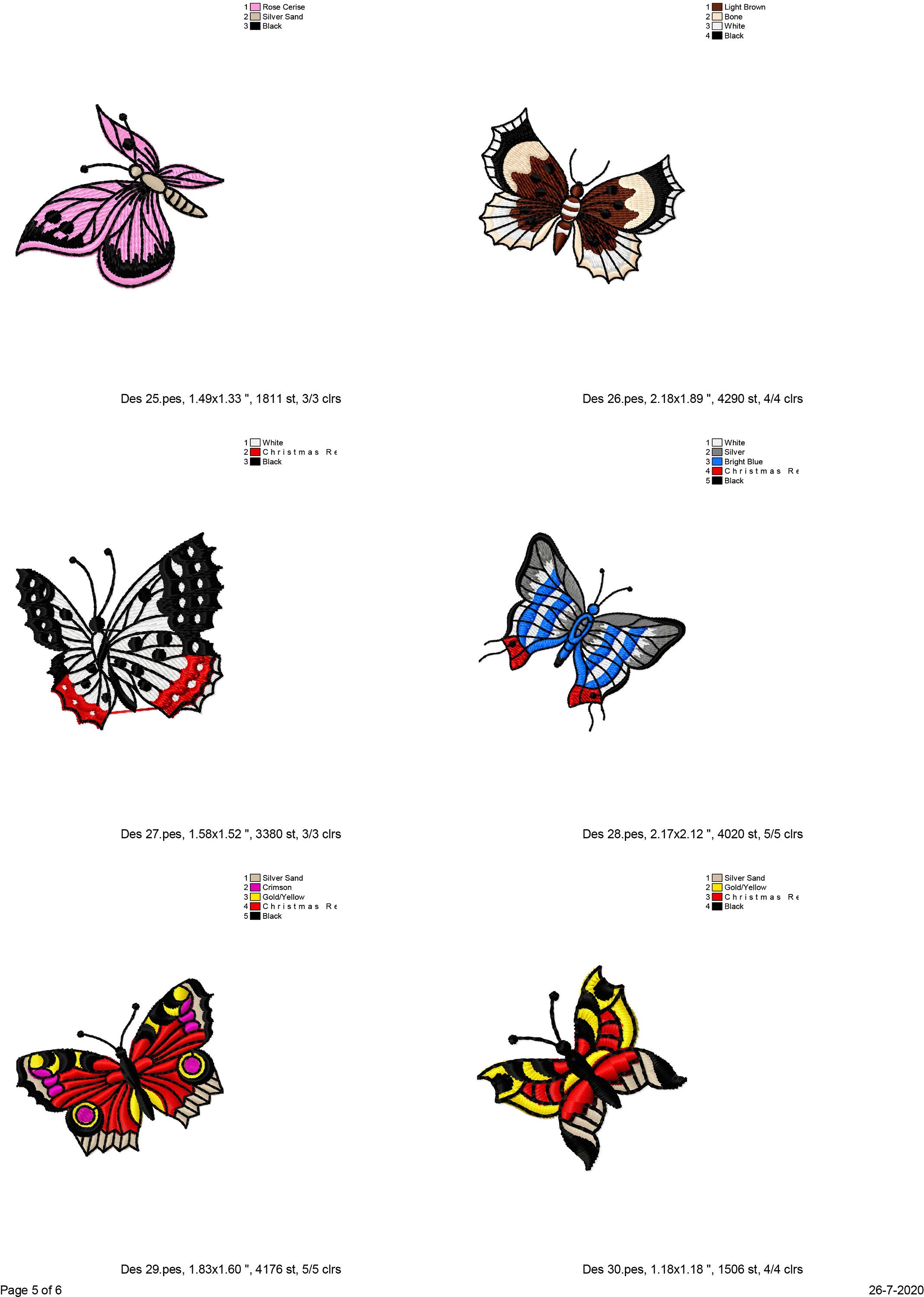 32 Butterfly Machine Embroidery Designs Animal Embroidery | Etsy