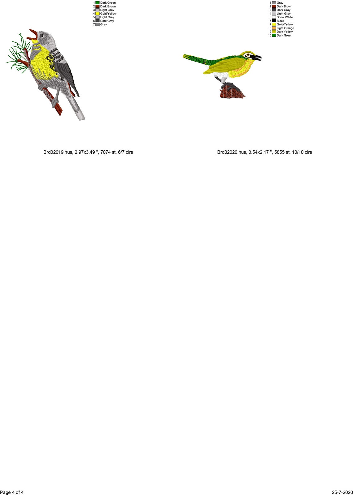 20 Song Birds Machine Embroidery Designs, Bird Embroidery Design ...