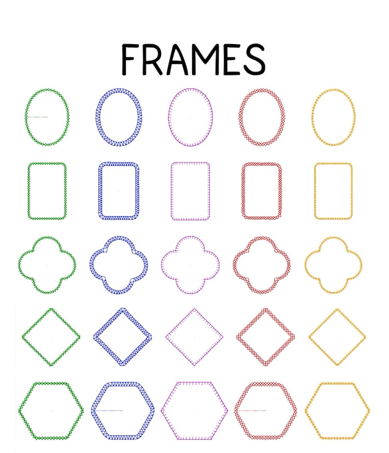 25 Frame Embroidery Designs, Decorative Border Embroidery, Venetian ...