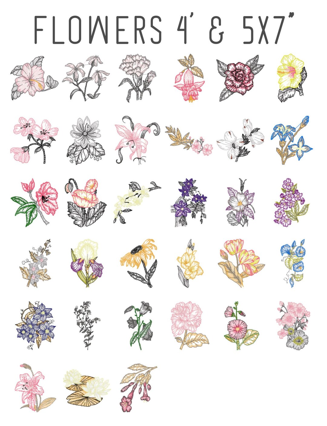 33 Flower Machine Embroidery Designs, Floral Embroidery Design ...