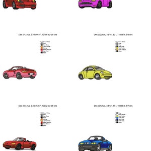 16 Car Machine Embroidery Designs, Car Embroidery Pattern, Convertible ...