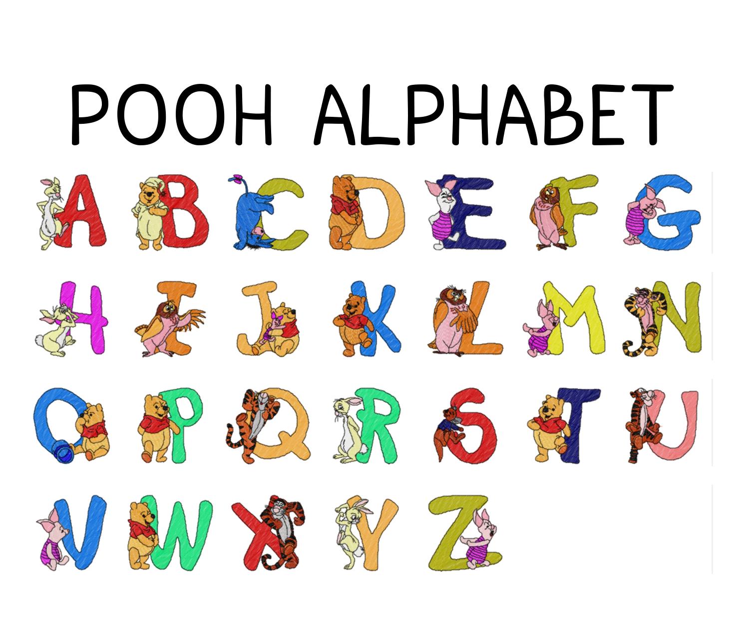 Winnie the Pooh Alphabet Machine Embroidery Designs, Alphabet ...