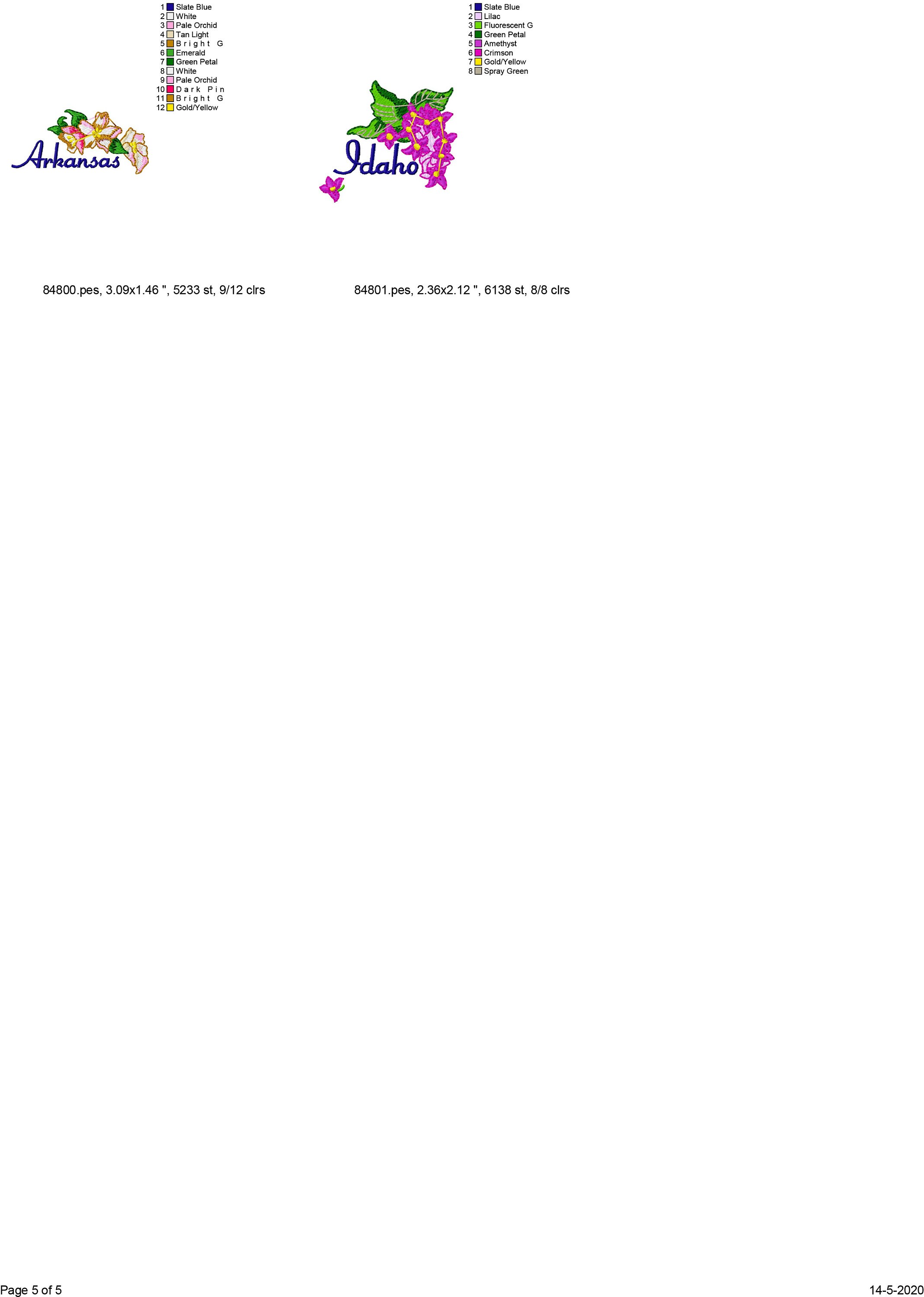 50 State Flowers Machine Embroidery Designs, Floral Embroidery Design ...