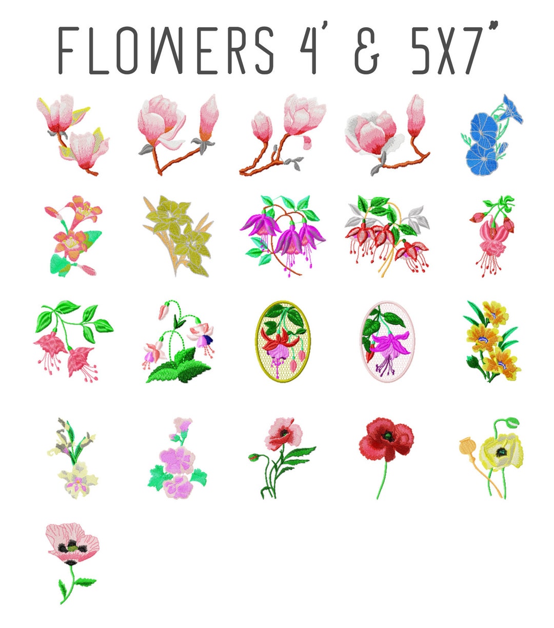 21 Flower Machine Embroidery Designs, Floral Embroidery Pattern ...