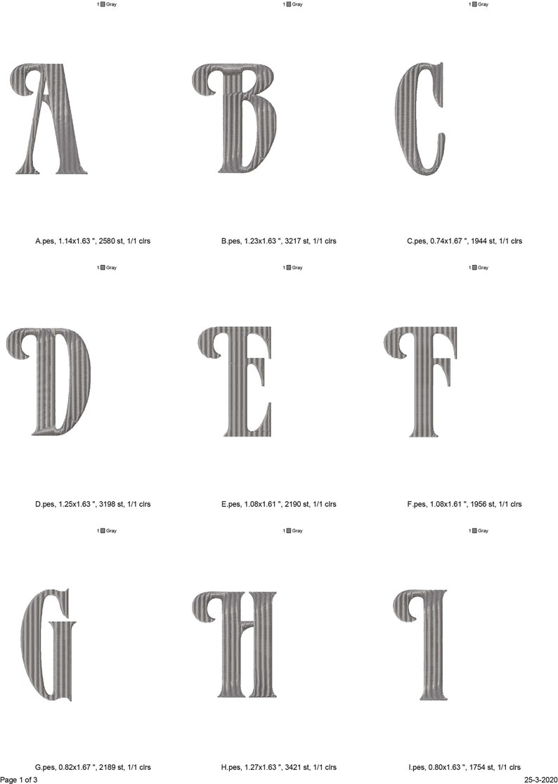 26 Alphabet Machine Embroidery Designs Alphabet Embroidery - Etsy