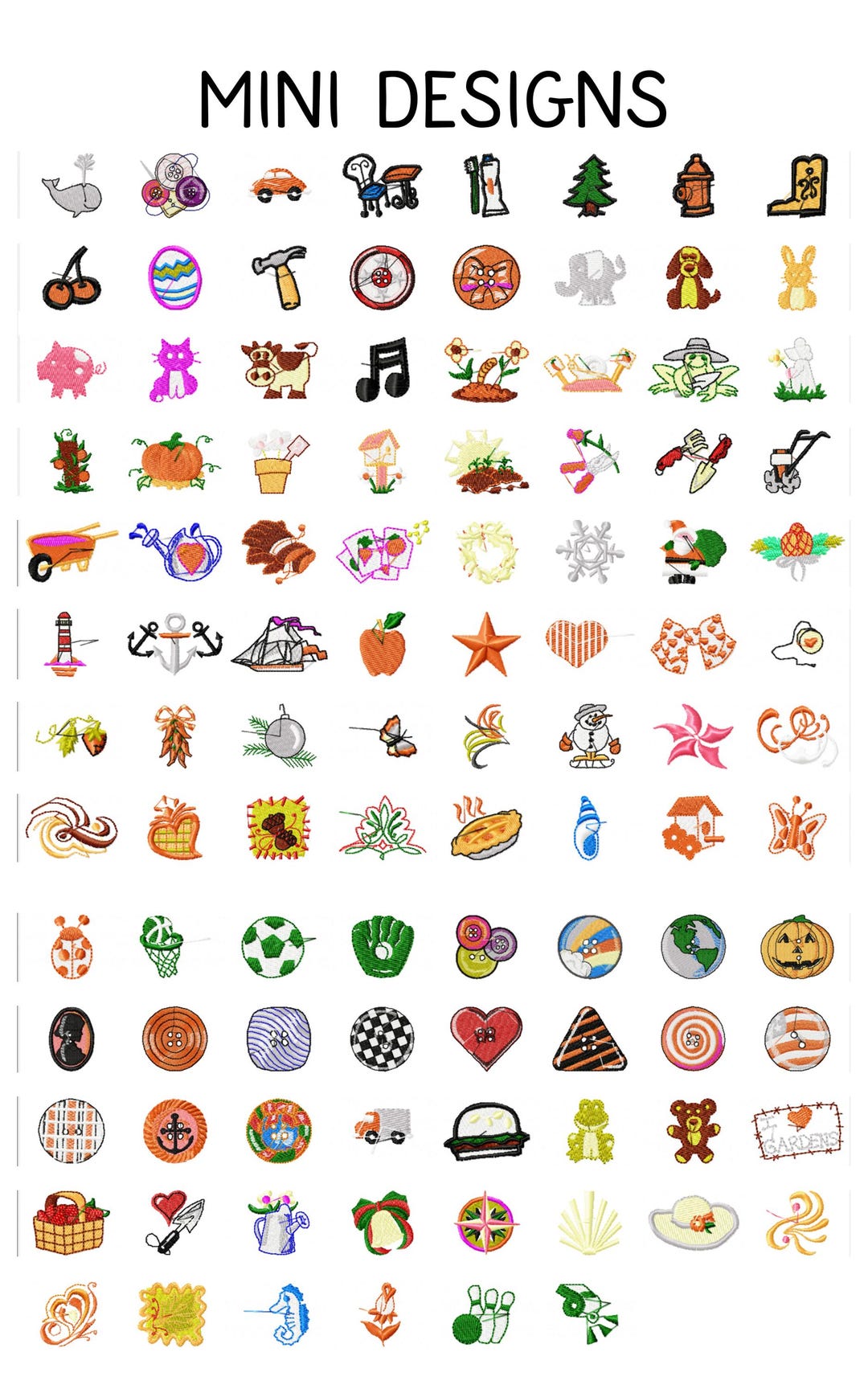 102 MINI Machine Embroidery Designs, Floral Embroidery Pattern ...