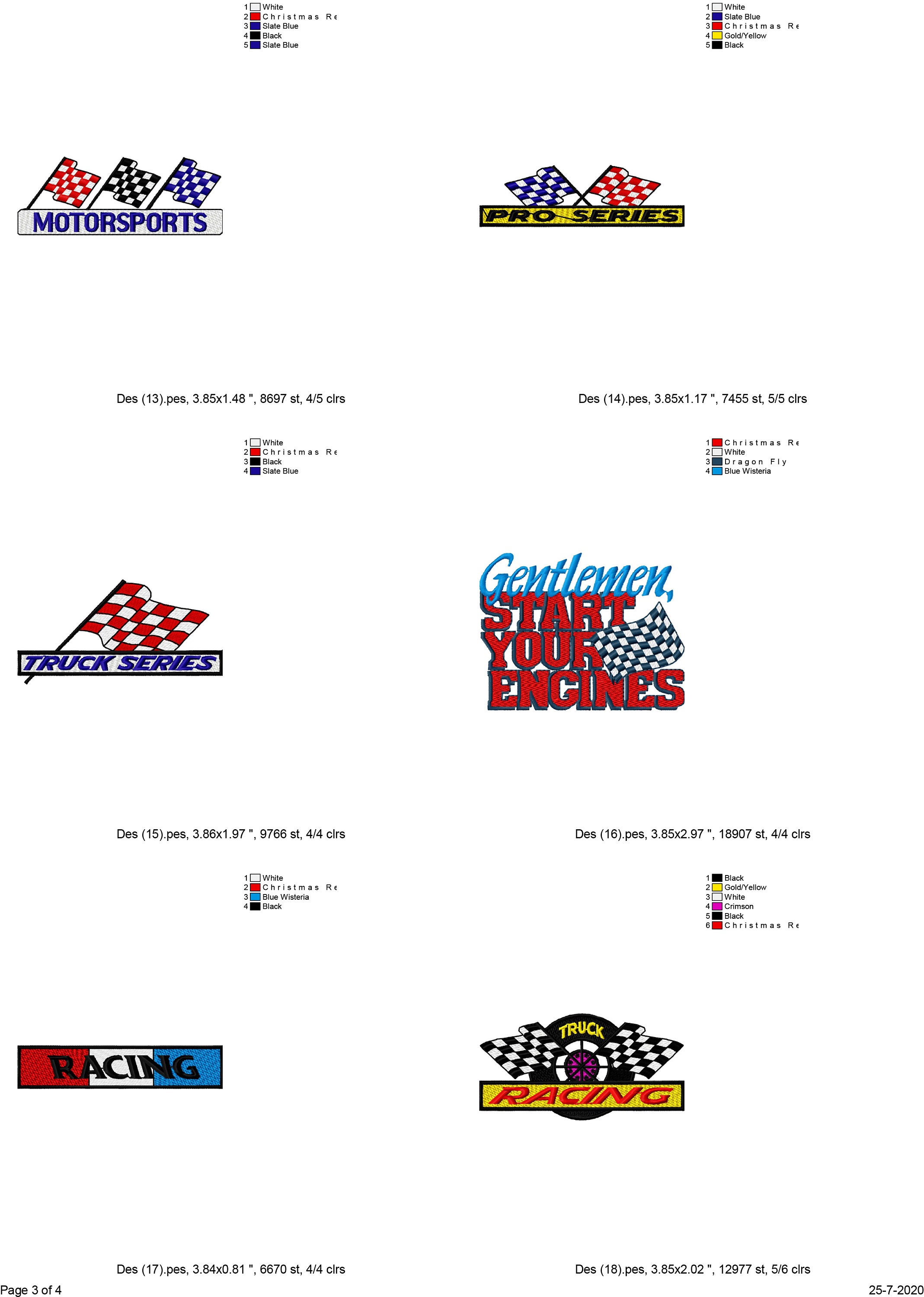 20 Race Banners Machine Embroidery Designs Formula 1 Racing - Etsy