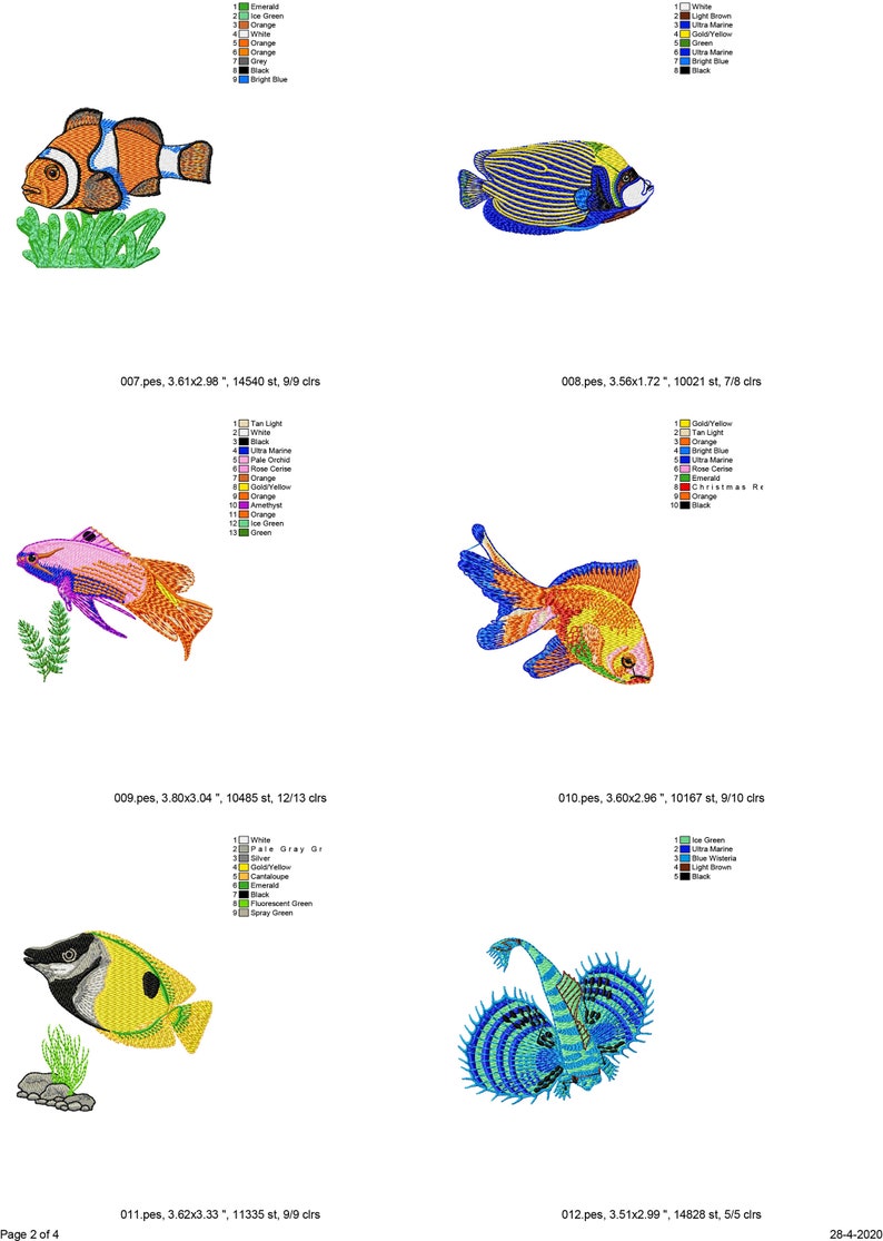 20 Tropical fish machine embroidery designs fish embroidery | Etsy