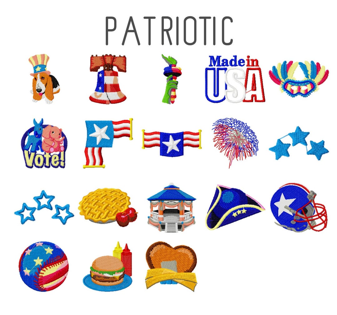18 Patriotic Machine Embroidery Designs, United States of America ...