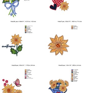 16 Sunflower Machine Embroidery Designs, Floral Embroidery Pattern ...