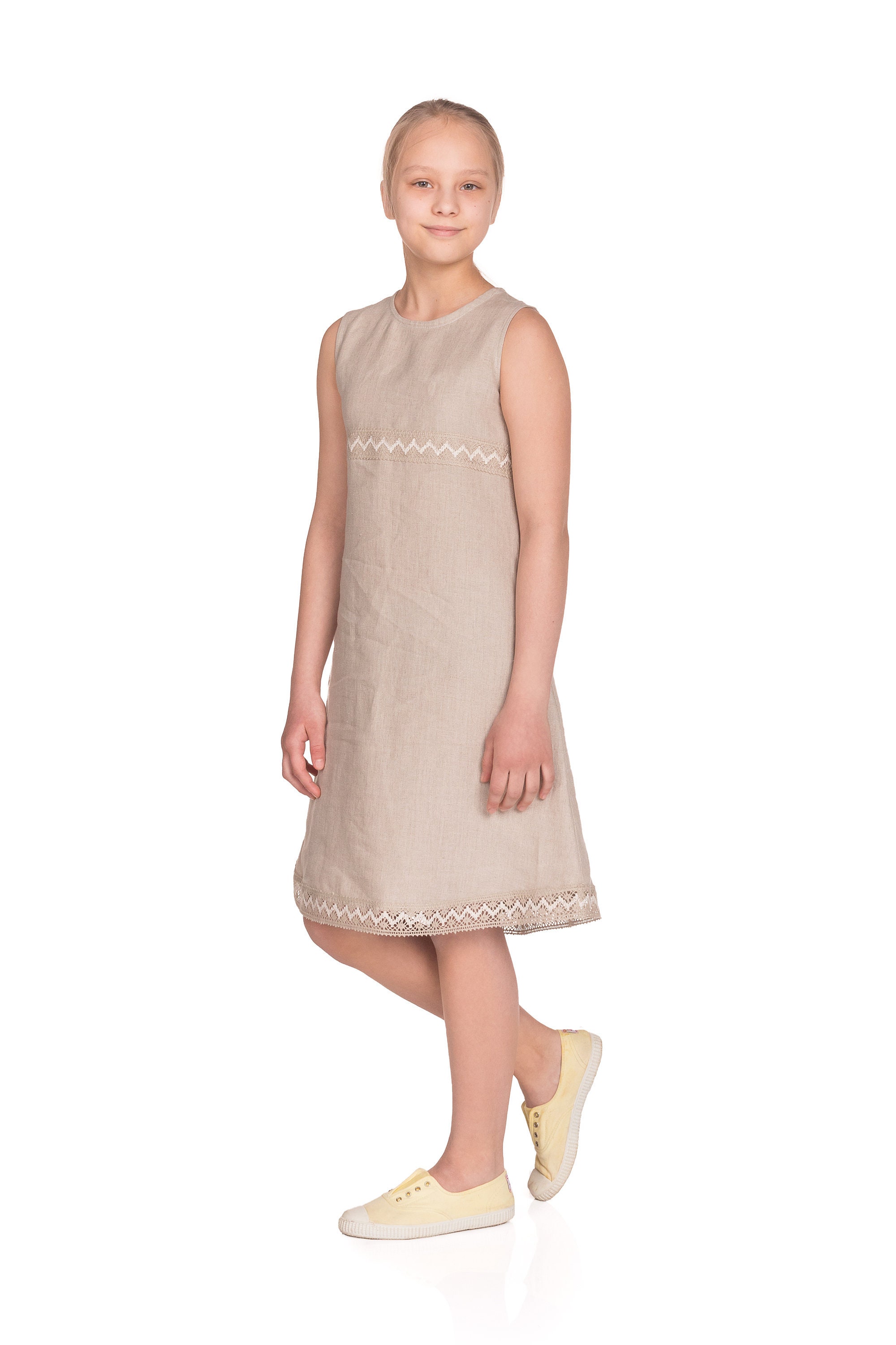 Linen Dress for Girls.linen Casual Dress.special Occasion - Etsy UK