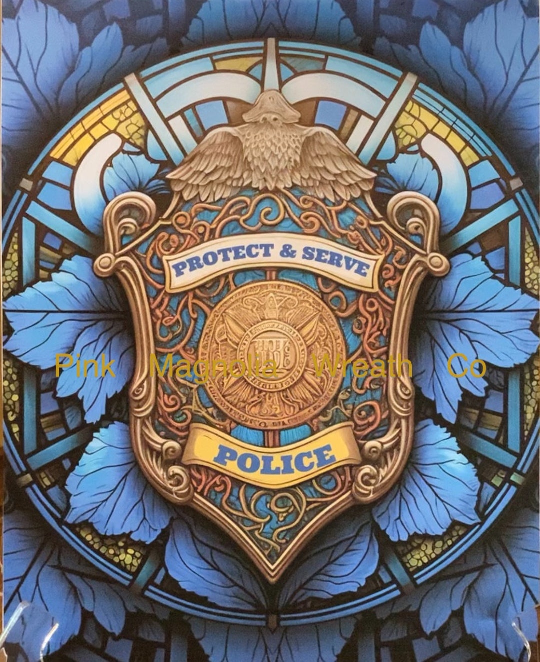 Faux Stained Glass Police Badge Sign - Etsy