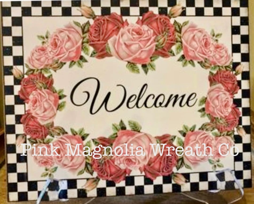 Rose Welcome Sign - Etsy