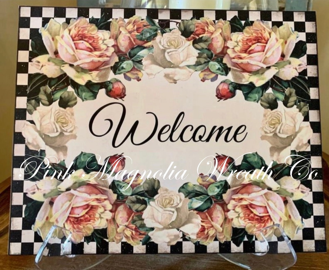 Floral Welcome Sign - Etsy
