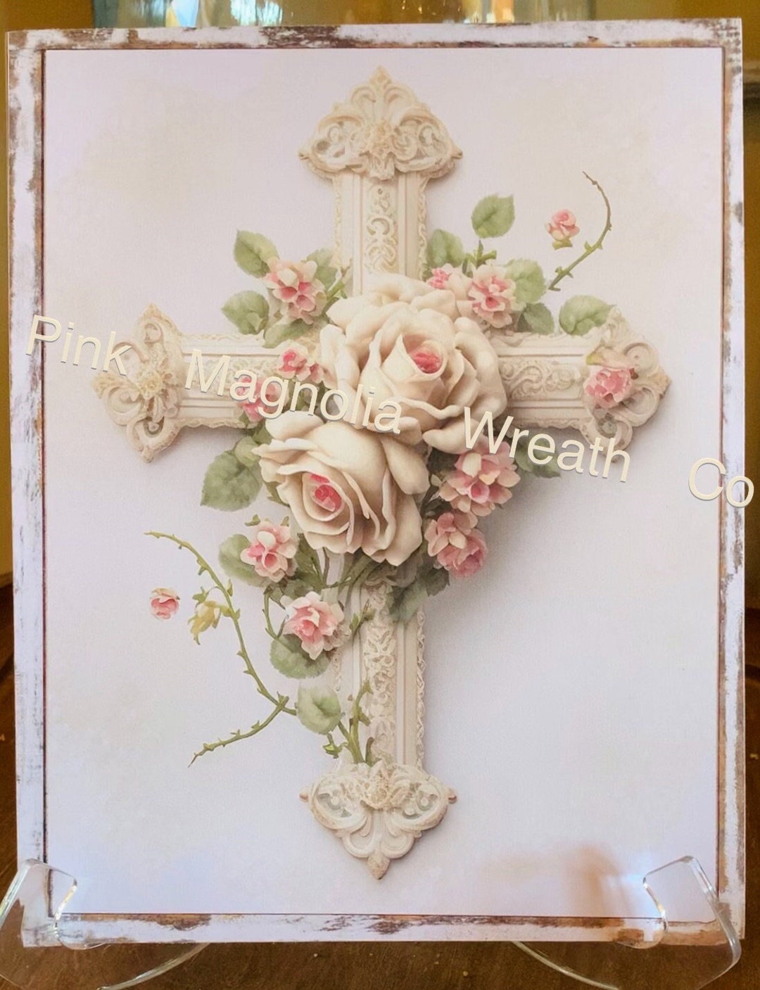 White Easter Cross Sign - Etsy