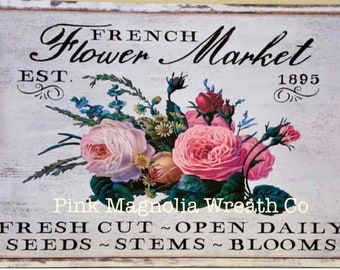 PARIS FLOWER MARKET, French Signs, Flower Market Sign, 21 X 15 - Etsy