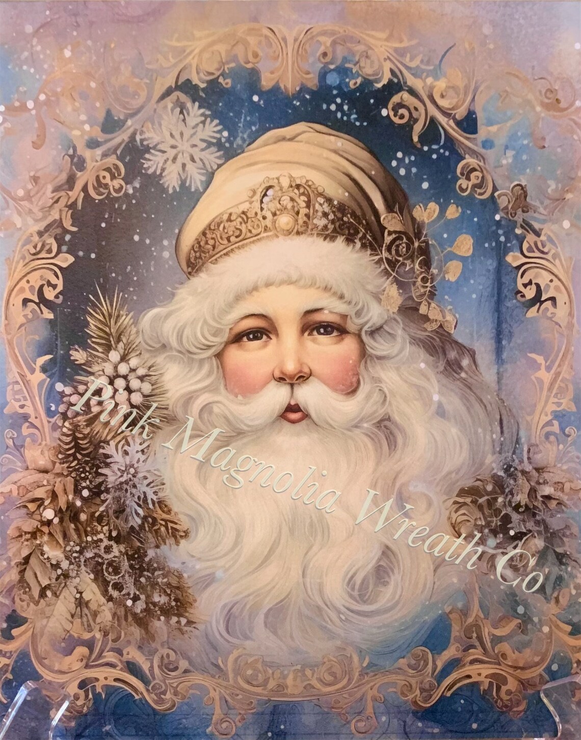 Blue Victorian Santa Sign - Etsy