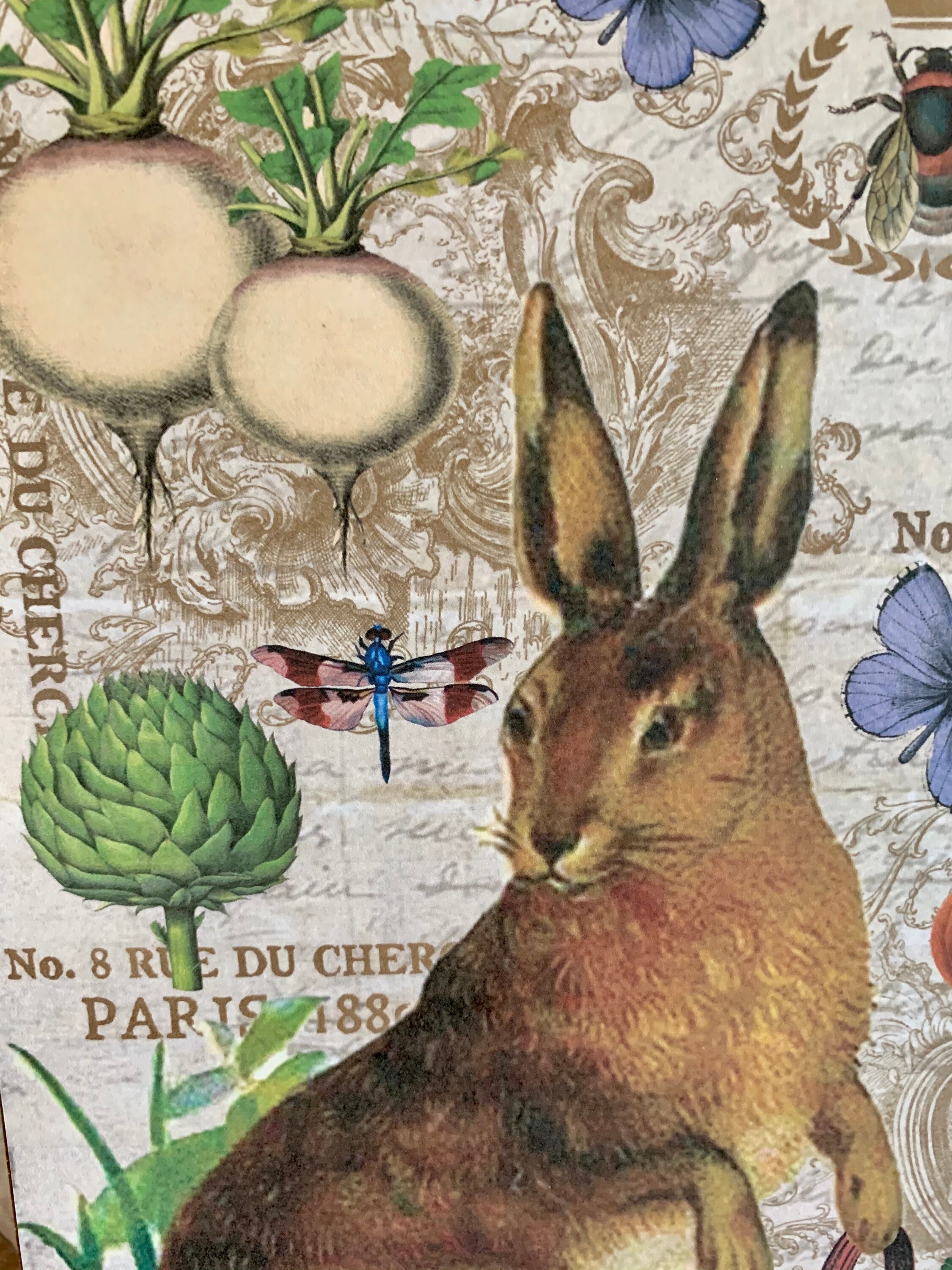 French rabbit wreath sign | Etsy