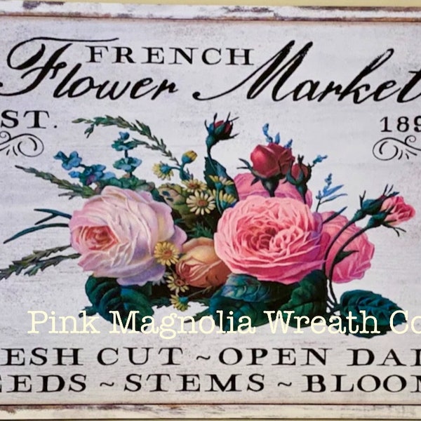 French Flower Market Sign - Etsy