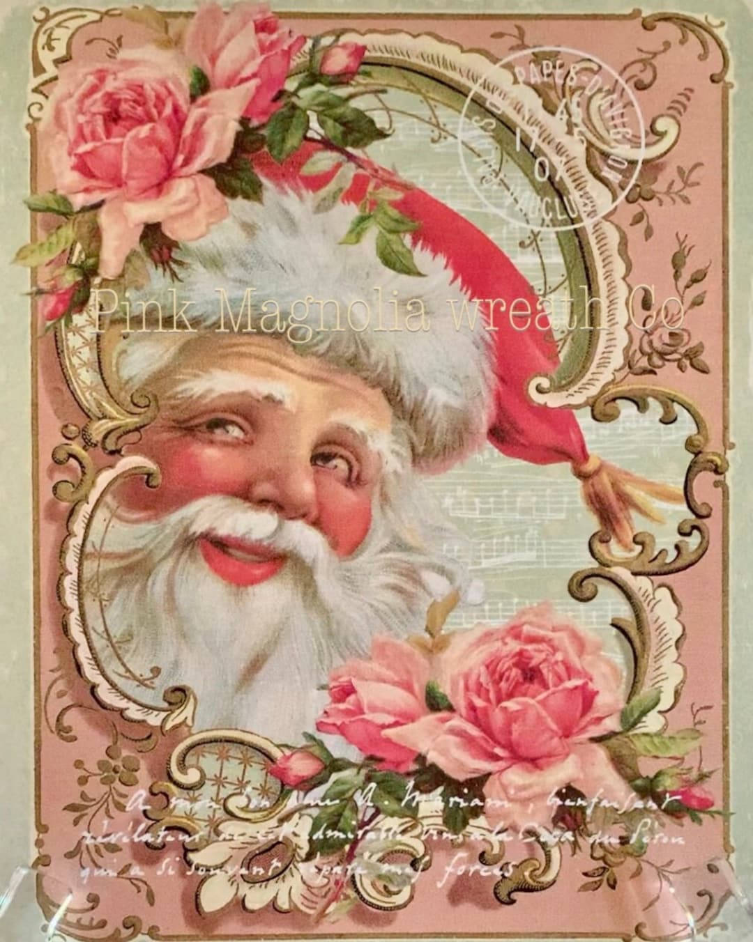 Pink Victorian Santa Sign - Etsy
