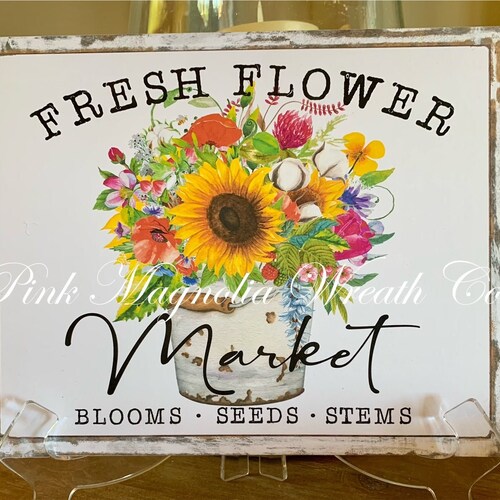 Flower Shop Sign Fresh Flower Market Flower Lover Gift - Etsy