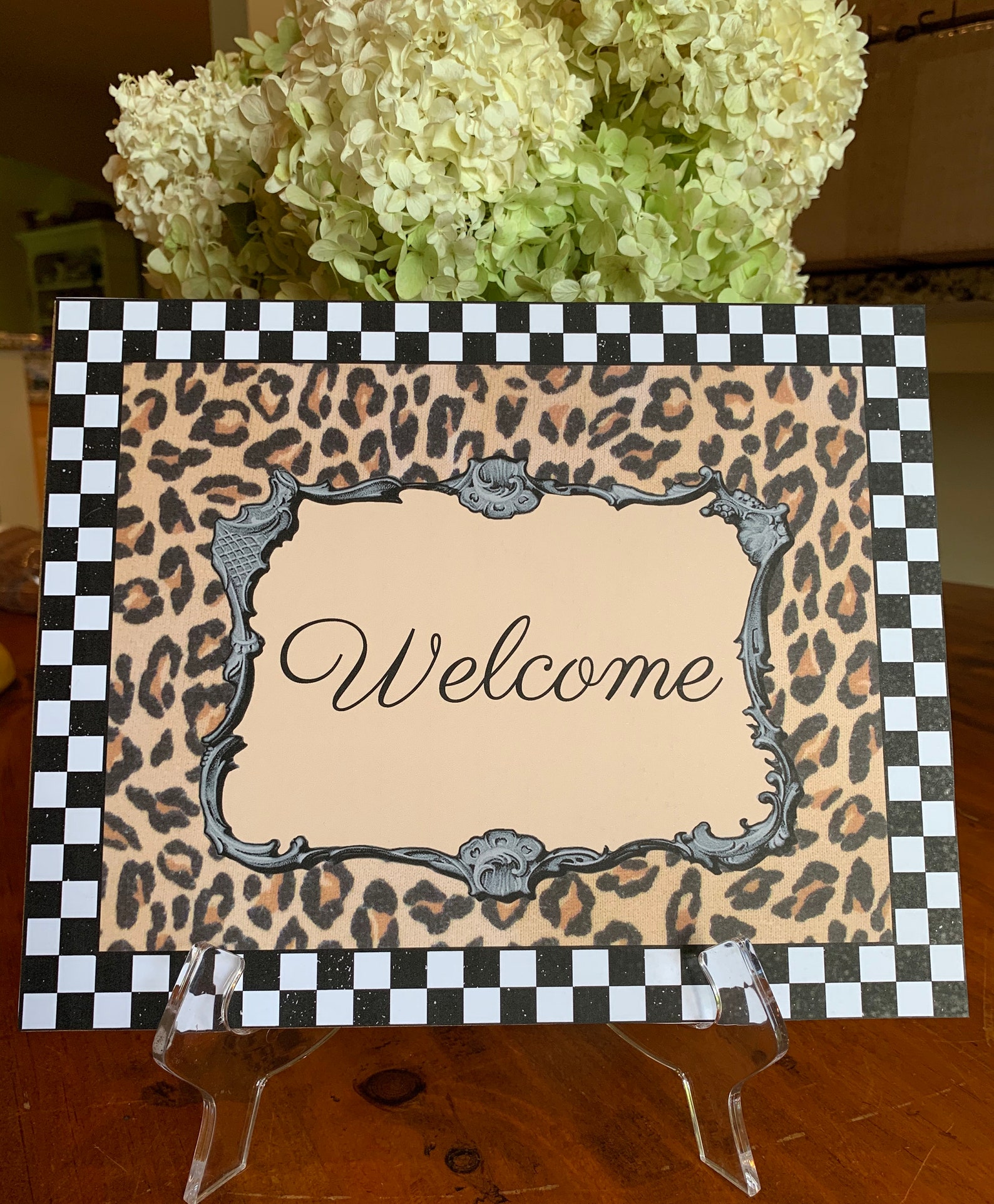 Leopard welcome sign | Etsy
