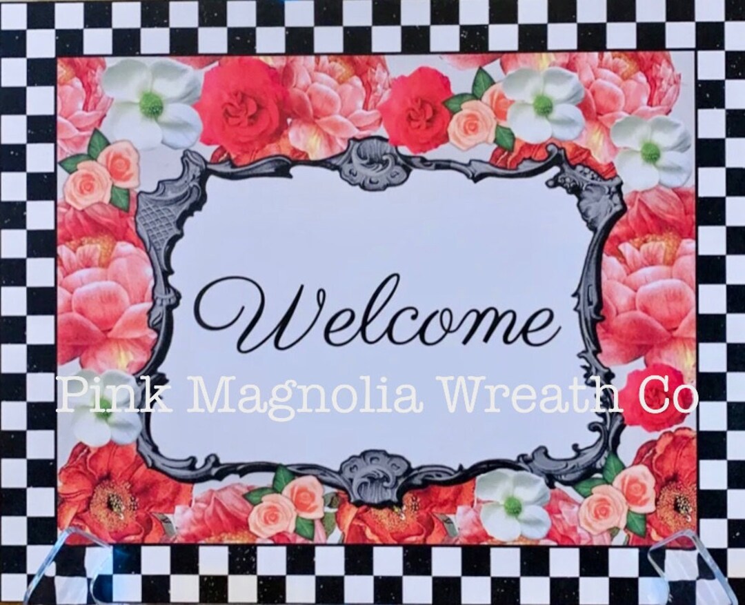 Floral Welcome Sign - Etsy