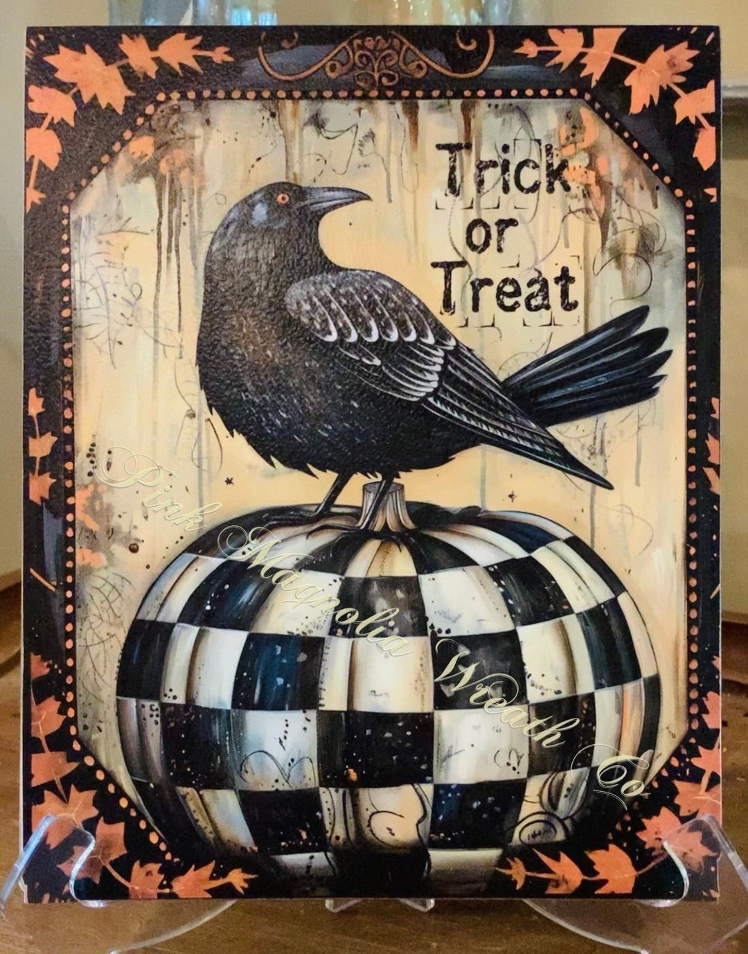 Fall Checkerboard Pumpkin Sign - Etsy