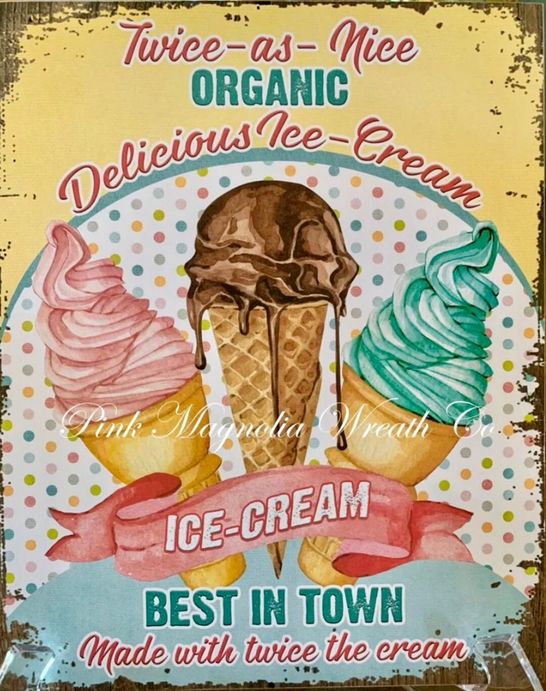 Vintage Ice Cream Sign - Etsy
