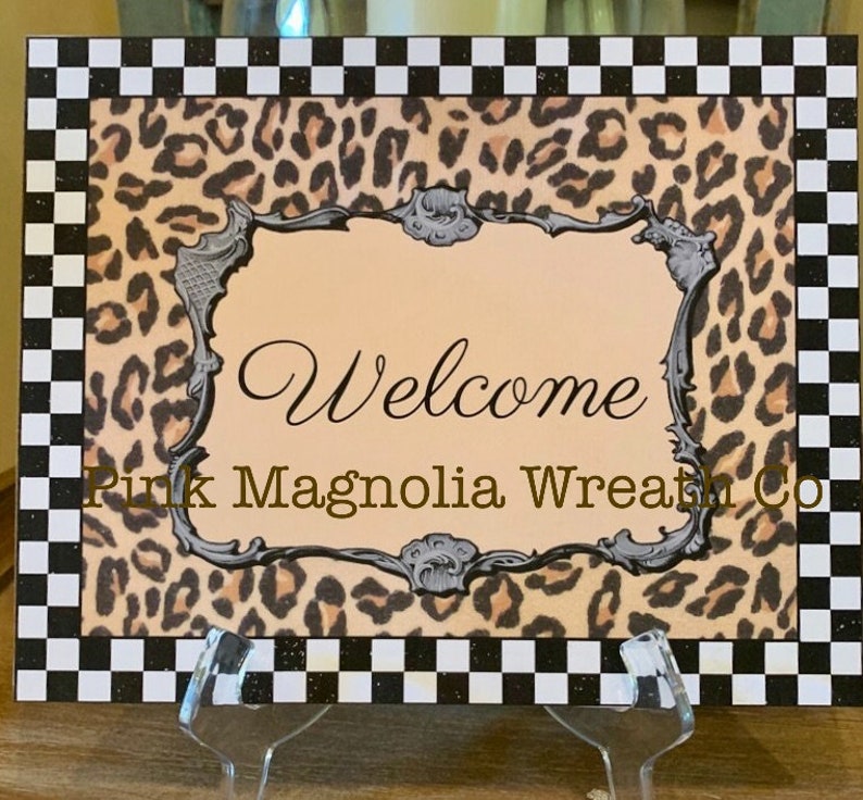 Leopard Welcome Sign - Etsy