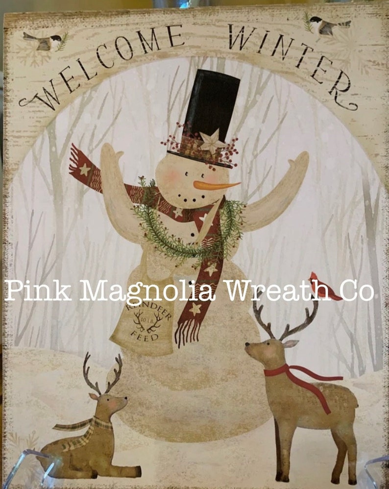 Folk Art Snowman Sign - Etsy