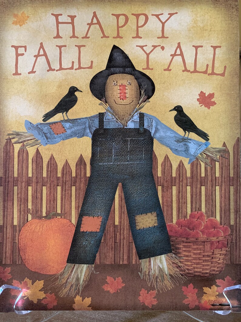 Happy Fall Scarecrow Sign | Etsy