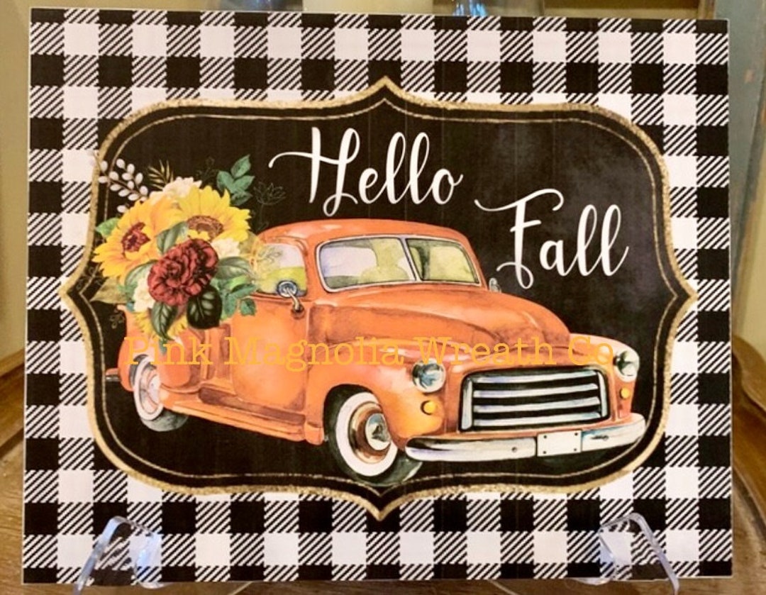 Hello Fall Truck Sign - Etsy