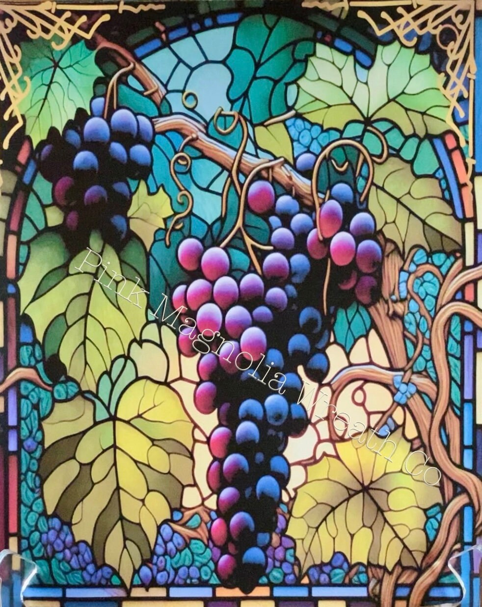 Faux Stained Glass Grape Sign - Etsy