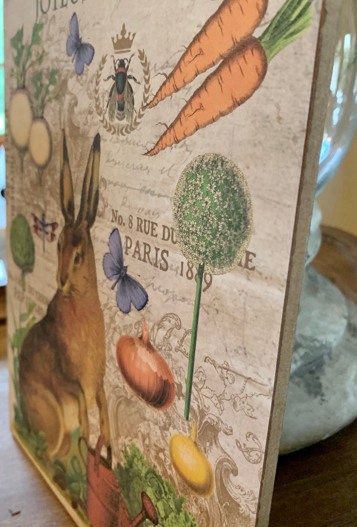 French rabbit wreath sign | Etsy