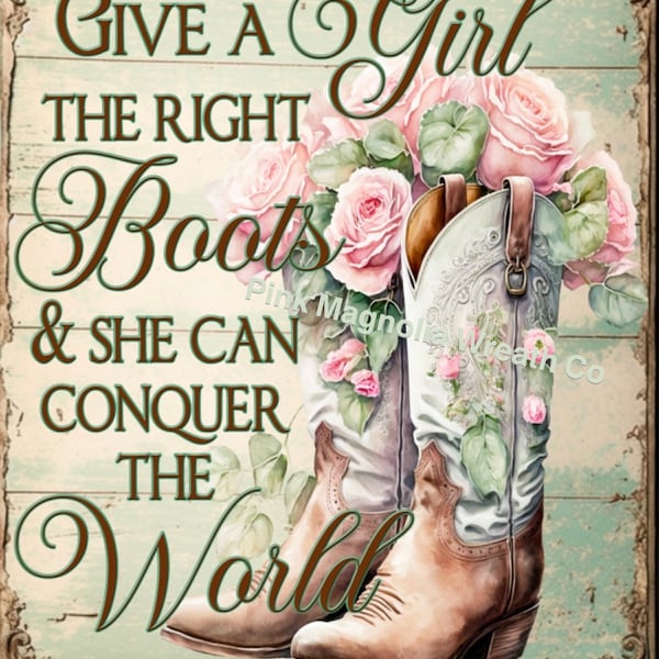 Pink Cowgirl Boot Sign - Etsy