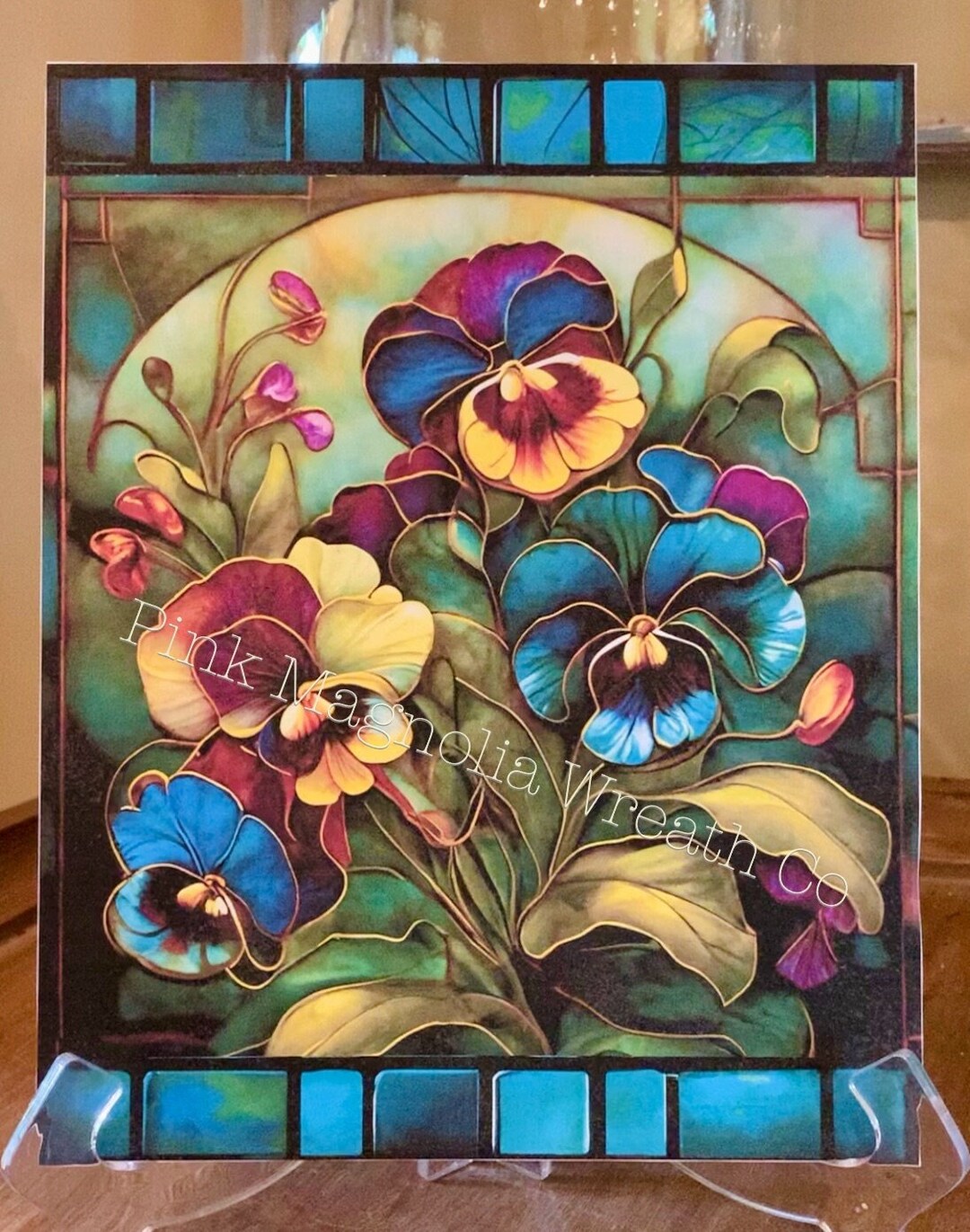 Faux Stained Glass Pansy Sign - Etsy