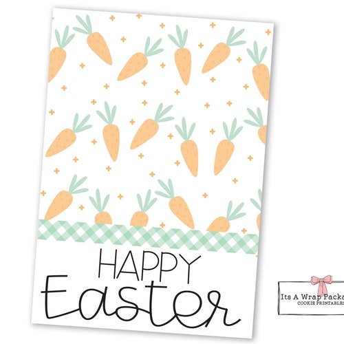Printable Mini Cookie Card 5 X 3.5 Happy Easter - Etsy
