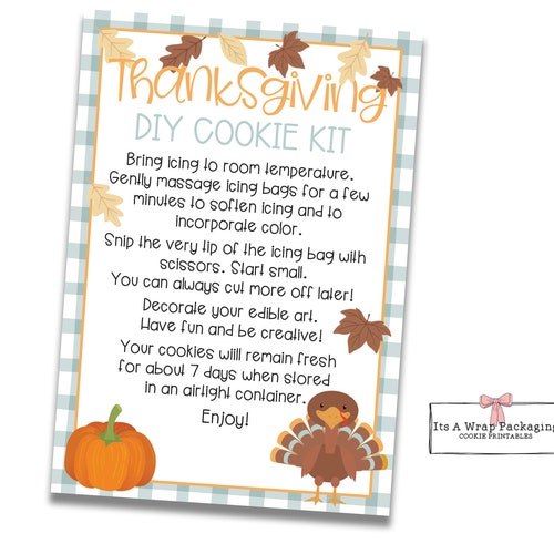 Instant Download Fall DIY Cookie Kit Instructions Printable - Etsy