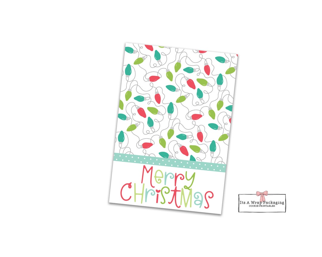 Christmas Printable Mini Cookie Card 3.5" X 5" - Cookie Packaging ...