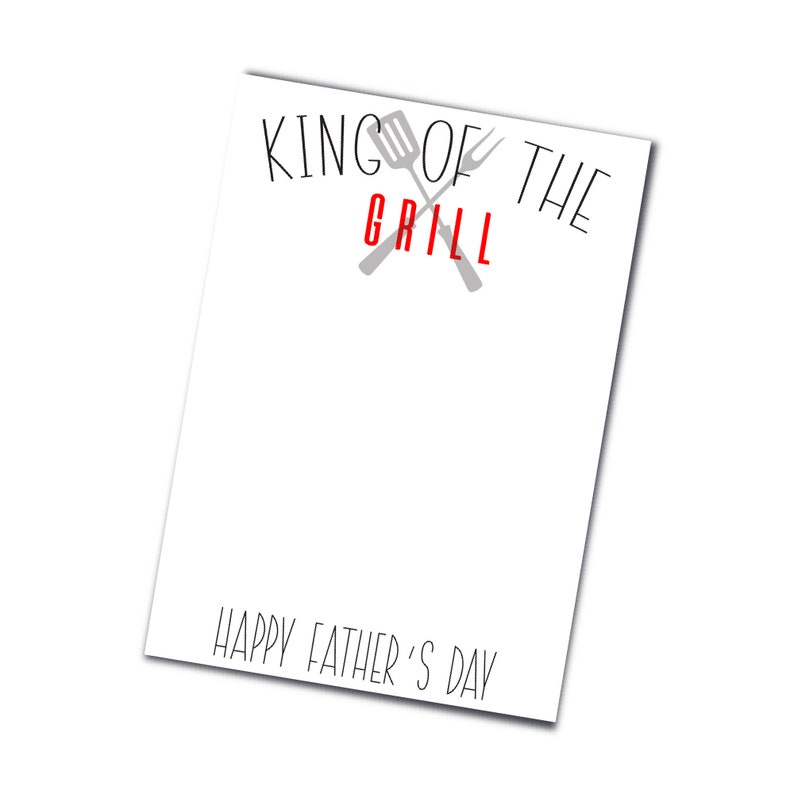 Father's Day Printable Mini Cookie Cards - 3.5" X 5"- King of the Grill ...