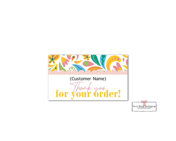 Thank You for Your Order Printable Tag Cookie Tags Cookie - Etsy