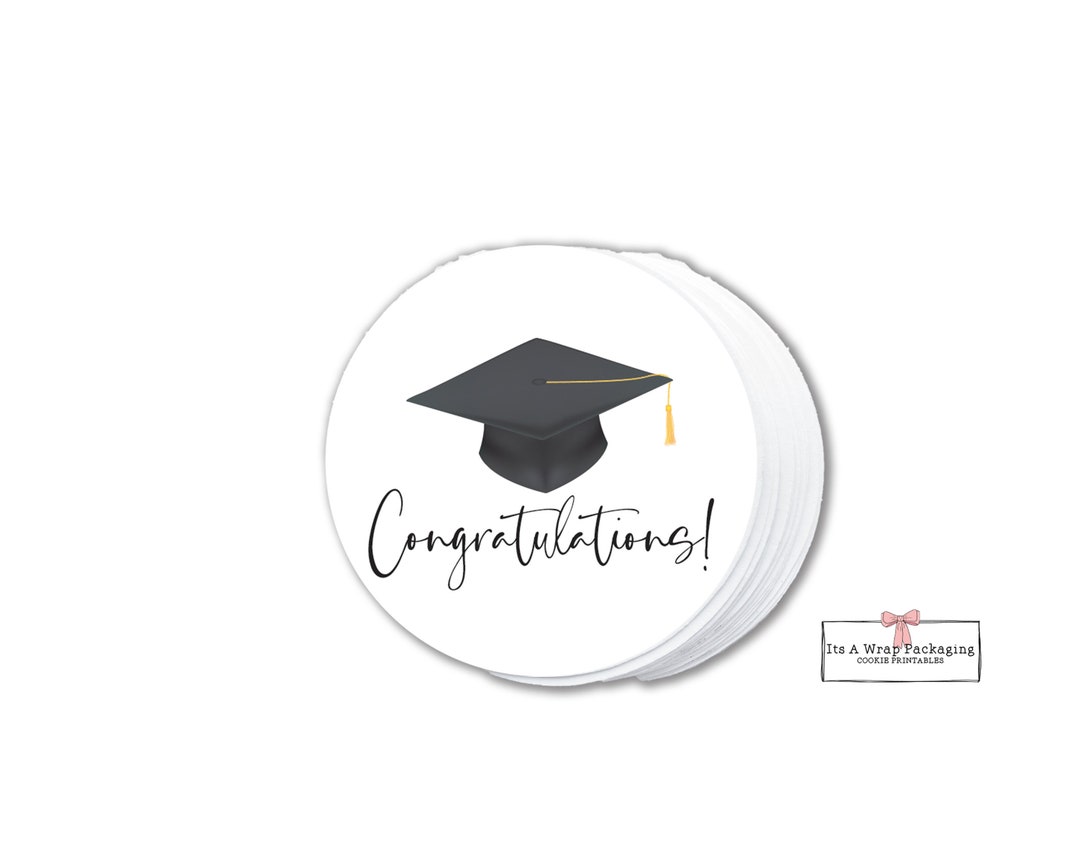 Graduation Printable Cookie Tag- 2" Circle, Congratulations - Etsy