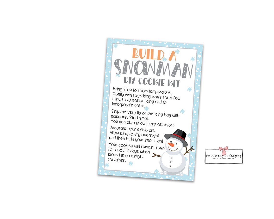 DIY Cookie Printable Cookie Card 3.5 X 5 Build a - Etsy