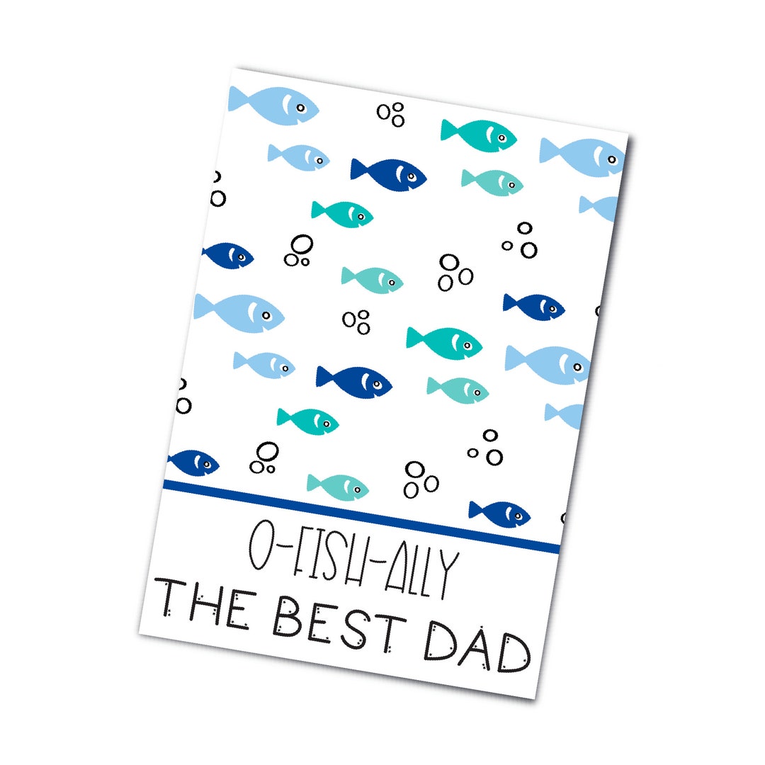 Father's Day Printable Mini Cookie Cards - 3.5" X 5"- O-fish-ally the ...