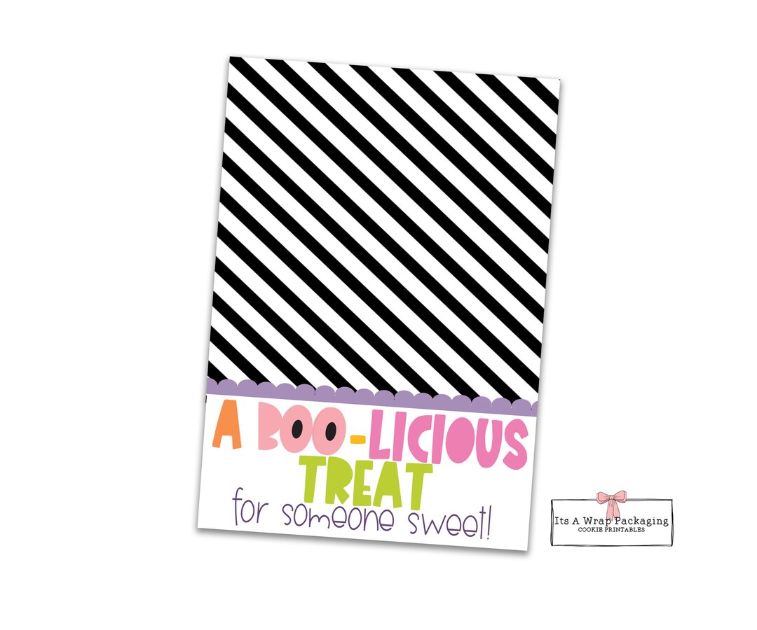 Halloween Printable Mini Cookie Card 3.5" X 5" - Boo, Ghost, Trick or ...