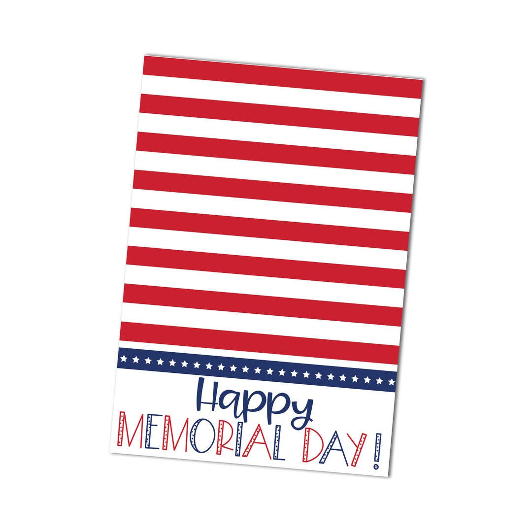 Happy Memorial Day Printable Mini Cookie Cards 3.5" X 5"- Patriotic ...