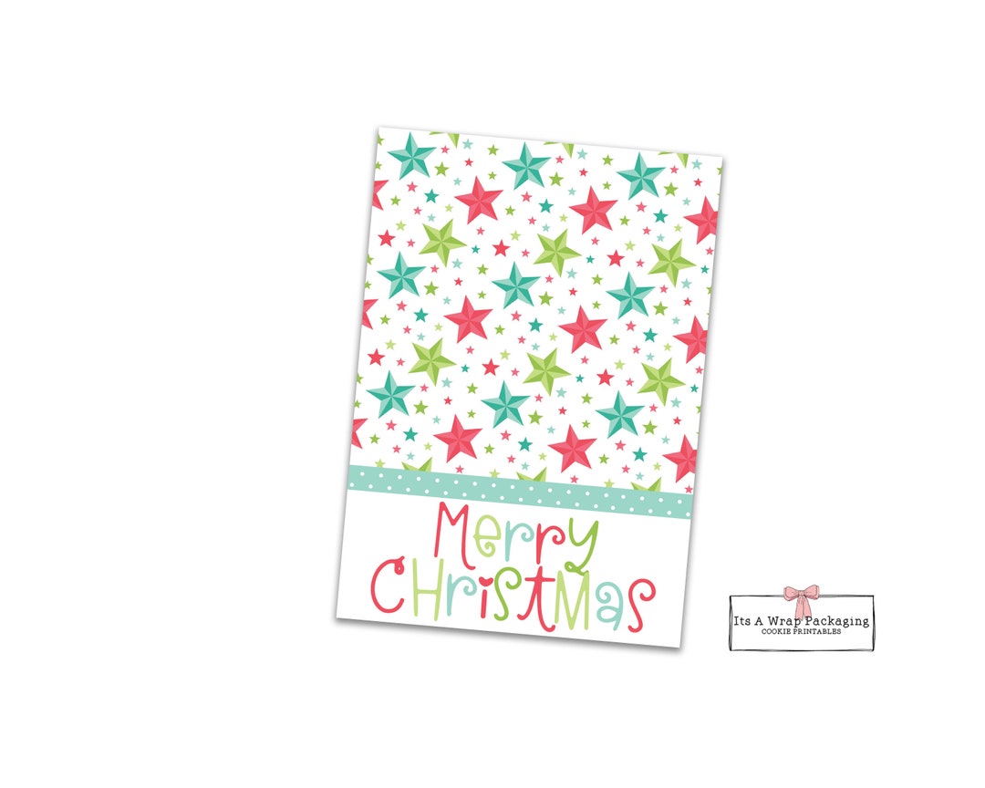 Christmas Printable Mini Cookie Card 3.5" X 5" - Cookie Packaging ...