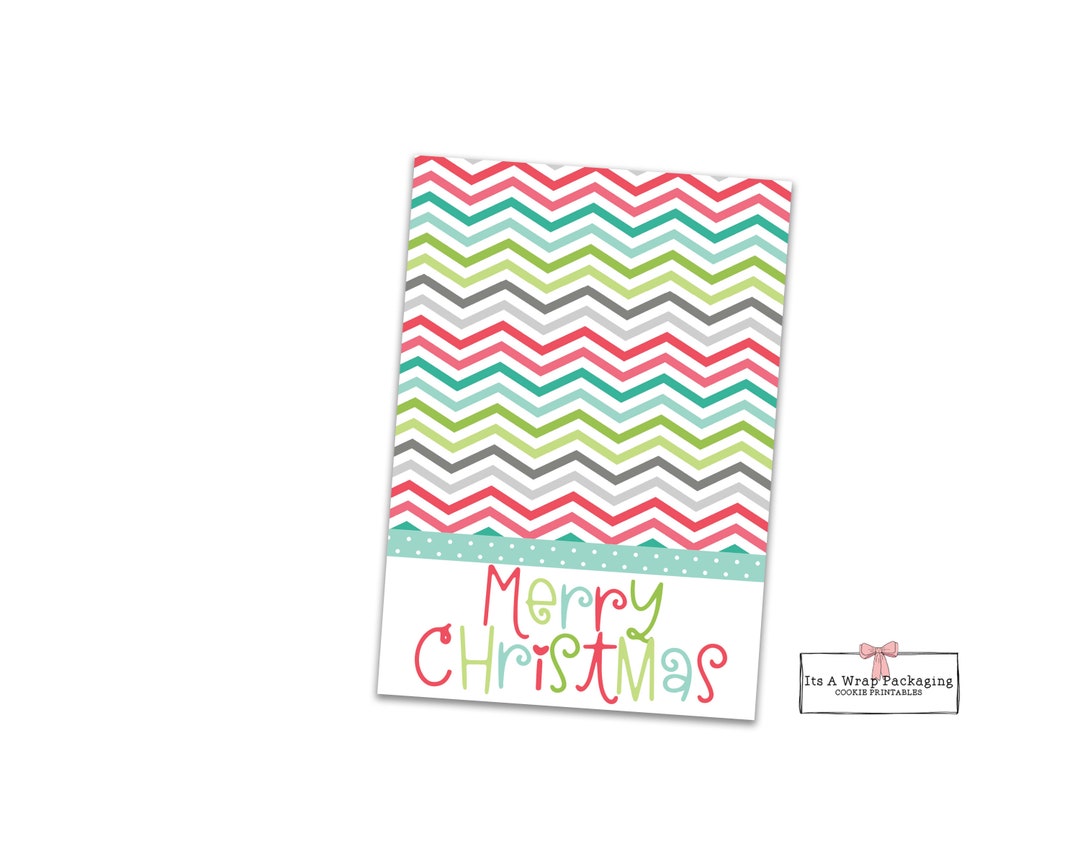 Christmas Printable Mini Cookie Card 3.5 X 5 Cookie Packaging ...