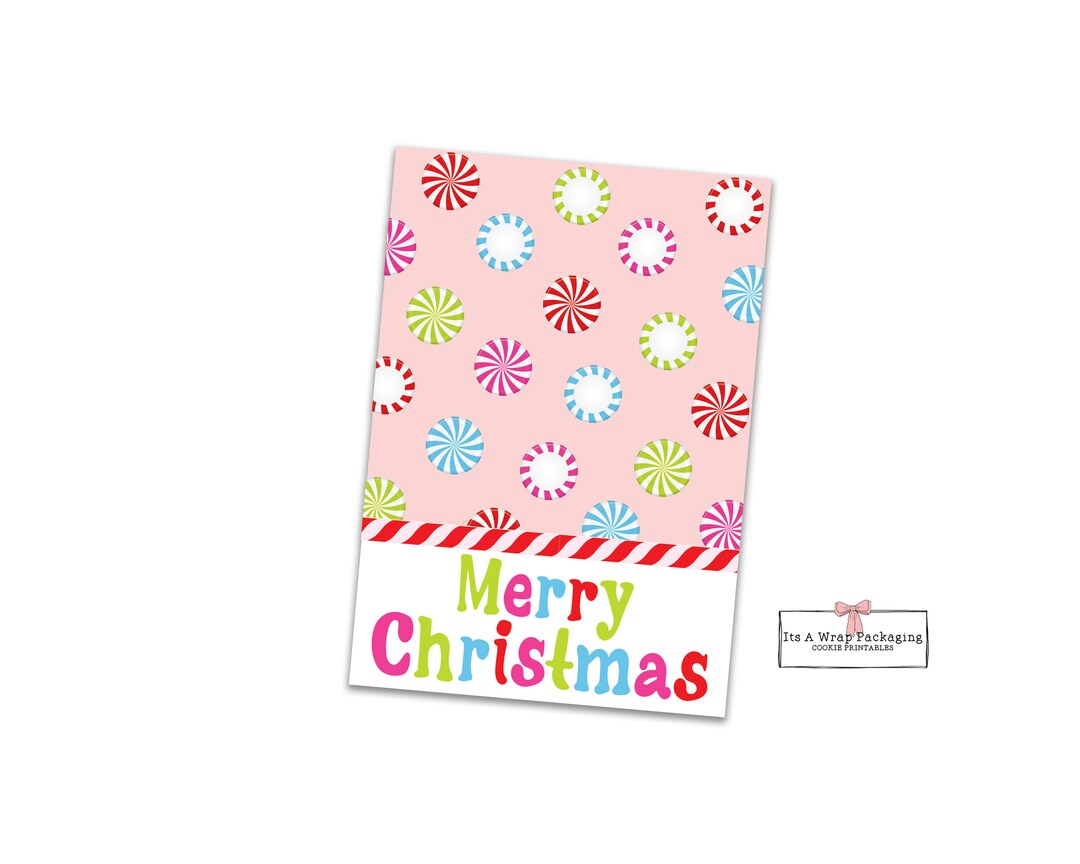 Christmas Printable Mini Cookie Card 3.5 X 5 Cookie Packaging ...